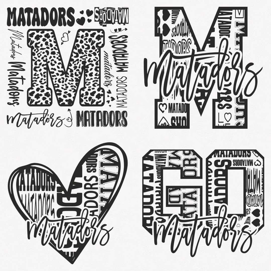 Matadors Svg, Matadors Typography 4 Sports Svg Mascot Pack, Matadors ...
