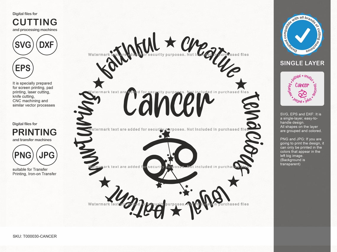 Cancer Svg, Crab Zodiac Symbol Svg, Cancer Zodiac Sign Svg, 9-pack ...