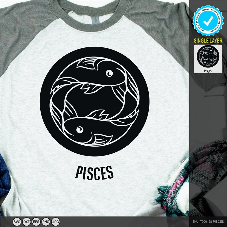 Pisces Svg, Fish Zodiac Symbol Svg, Pisces Zodiac Sign Svg, 9-pack ...