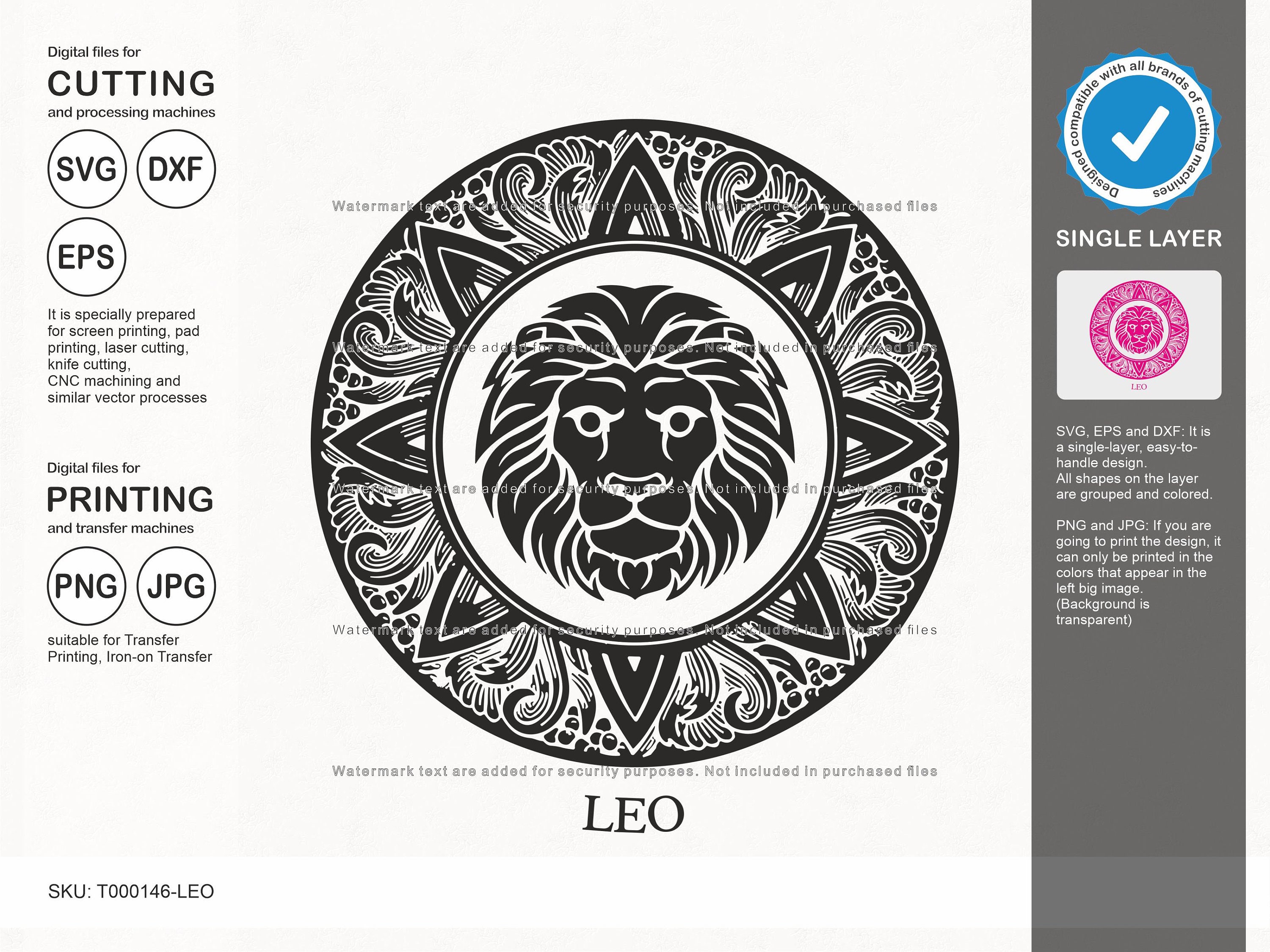 Leo Svg Lion Zodiac Symbol Svg Leo Zodiac Sign Svg 9-pack - Etsy