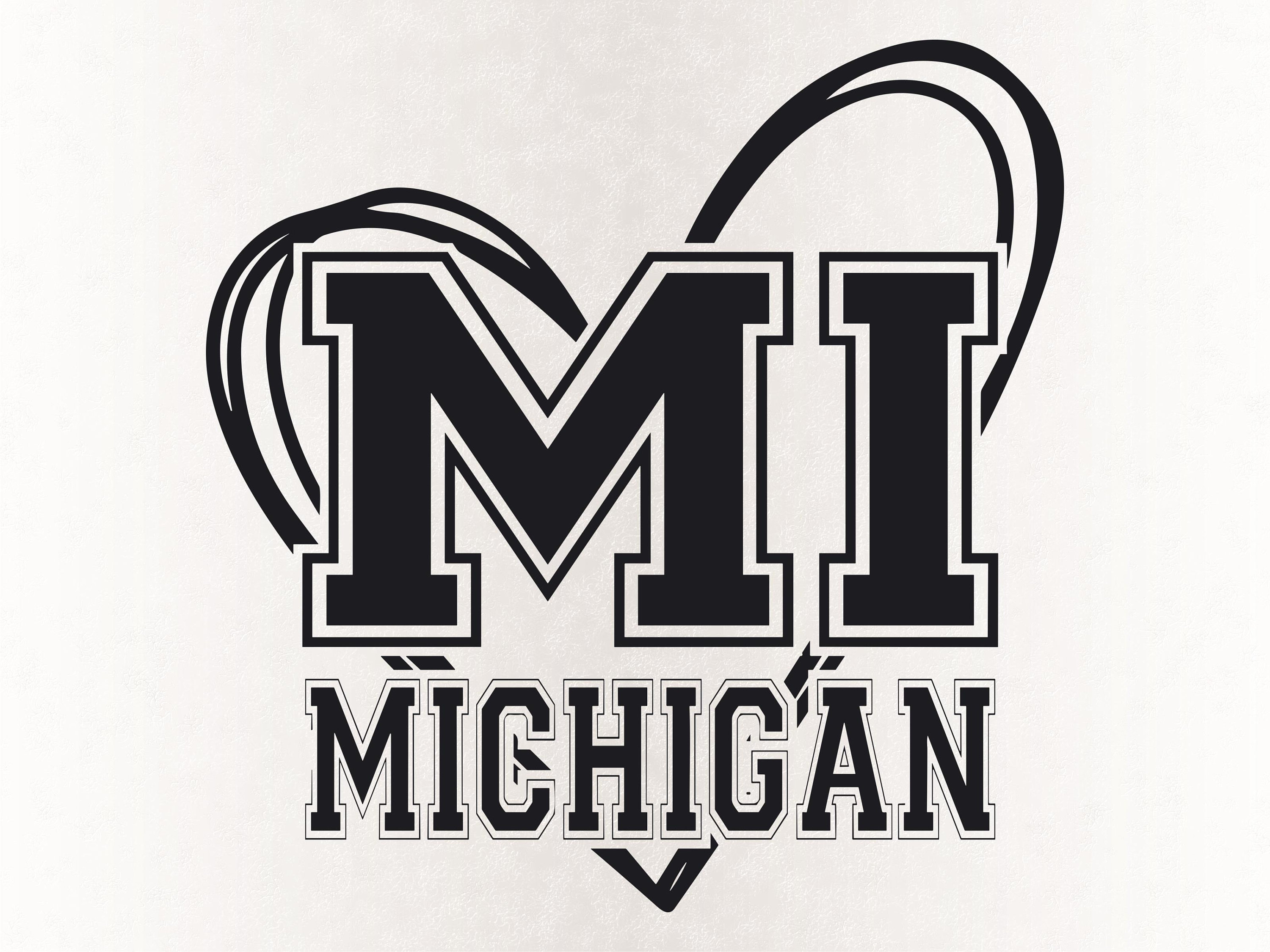 MI Michigan State Typography Bundle Svg, Michigan State Bundle Svg ...