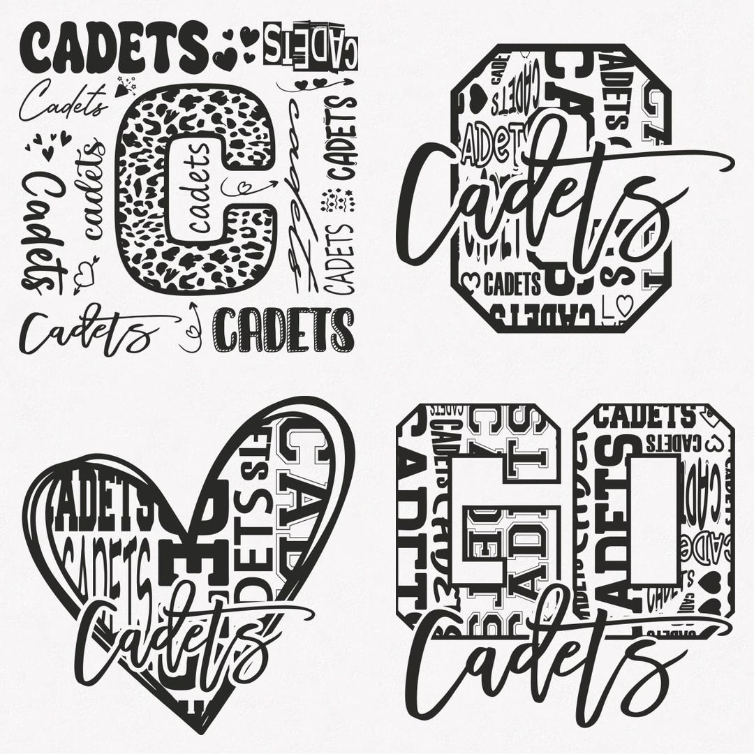 Cadets Svg, Cadets Typography 4 Sports Svg Mascot Pack, Cadets ...