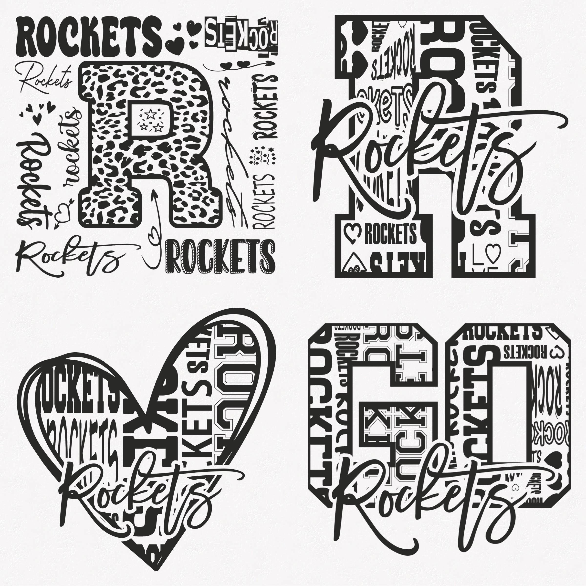 Rockets Svg, Rockets Typography 4 Sports Svg Mascot Pack, Rockets ...