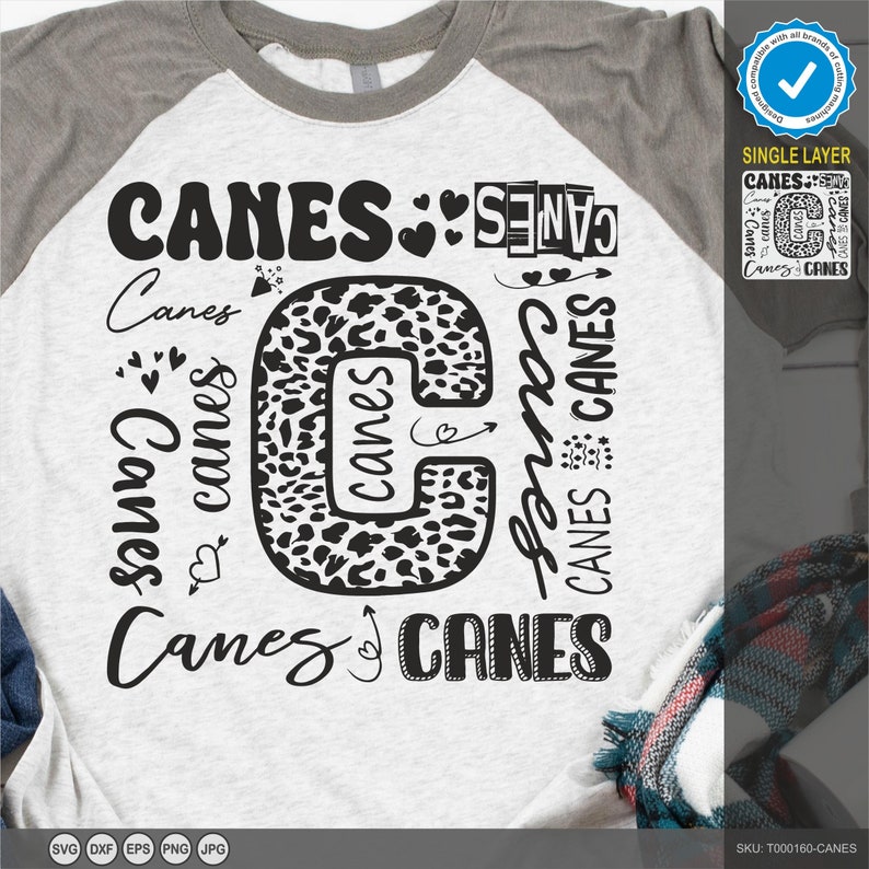 Canes Svg, Canes Typography 4 Sports Svg Mascot Pack, Canes Typography ...