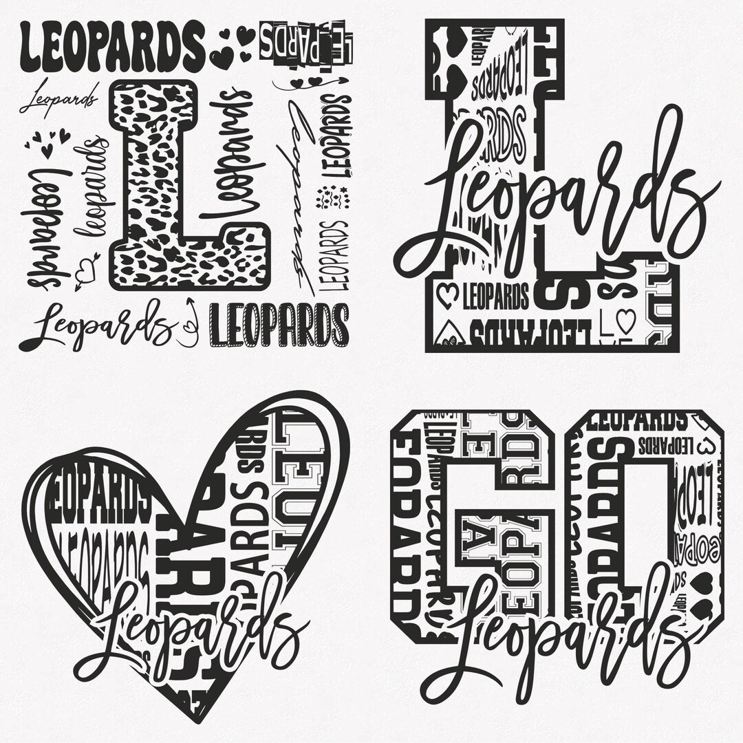 Leopards Svg, Leopards Typography 4 Sports Svg Mascot Pack, Leopards ...