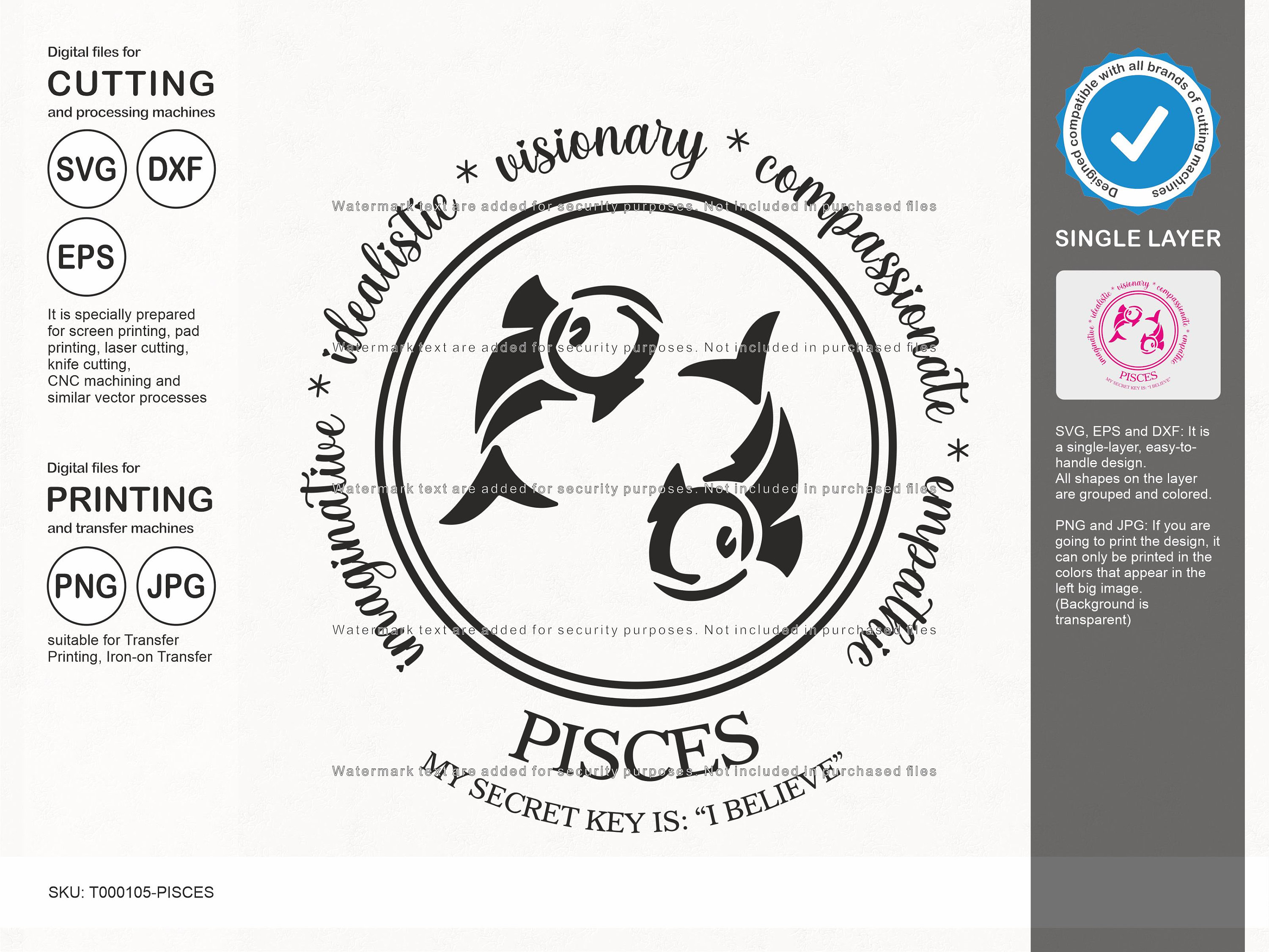 Pisces Svg Fish Zodiac Symbol Svg Pisces Zodiac Sign Svg - Etsy