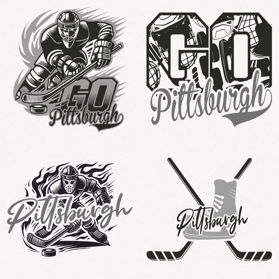 Pittsburgh Svg, Pittsburgh 4 Ice Hockey Svg Mascot Pack, Pittsburgh Svg ...