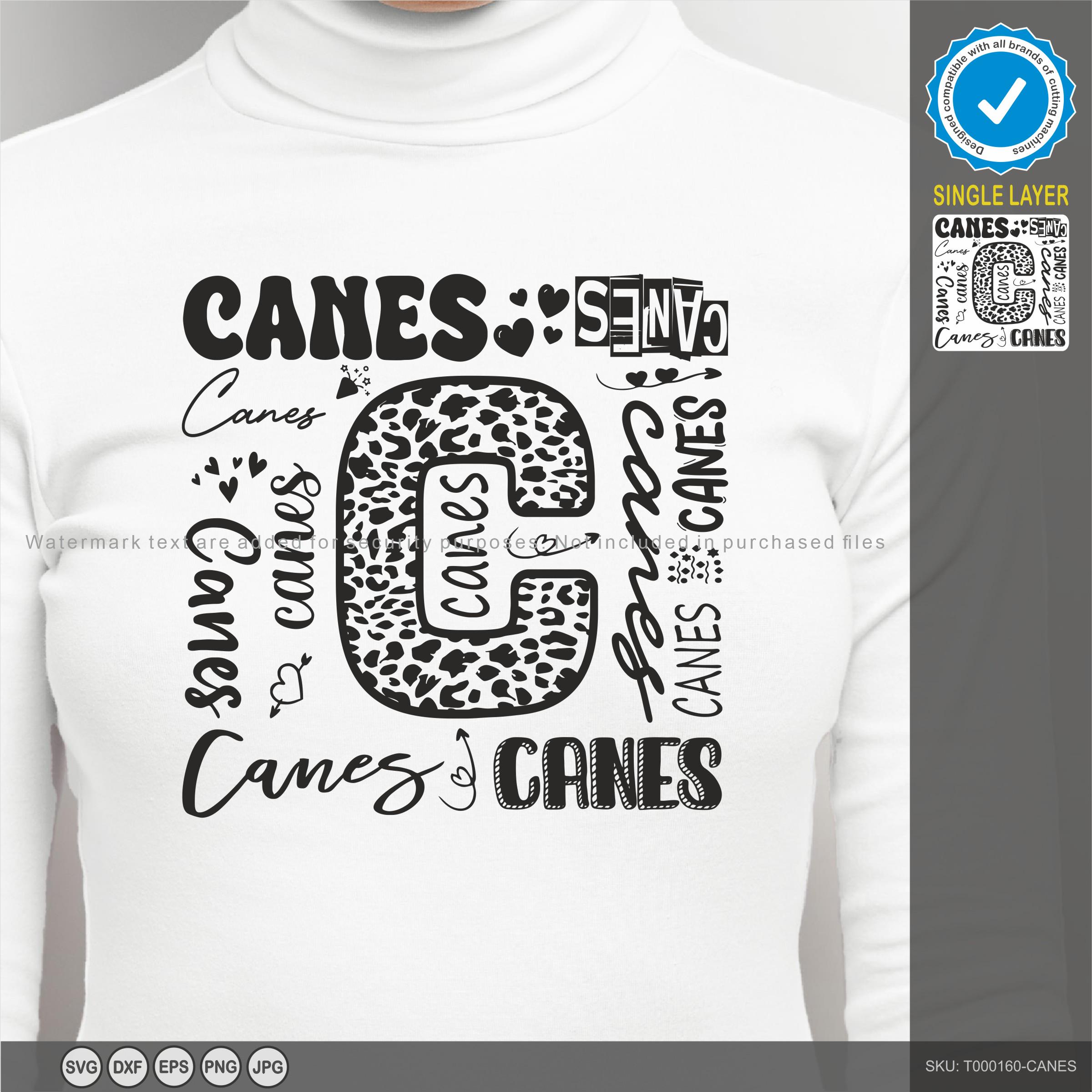 Canes Svg, Canes Typography 4 Sports Svg Mascot Pack, Canes Typography ...