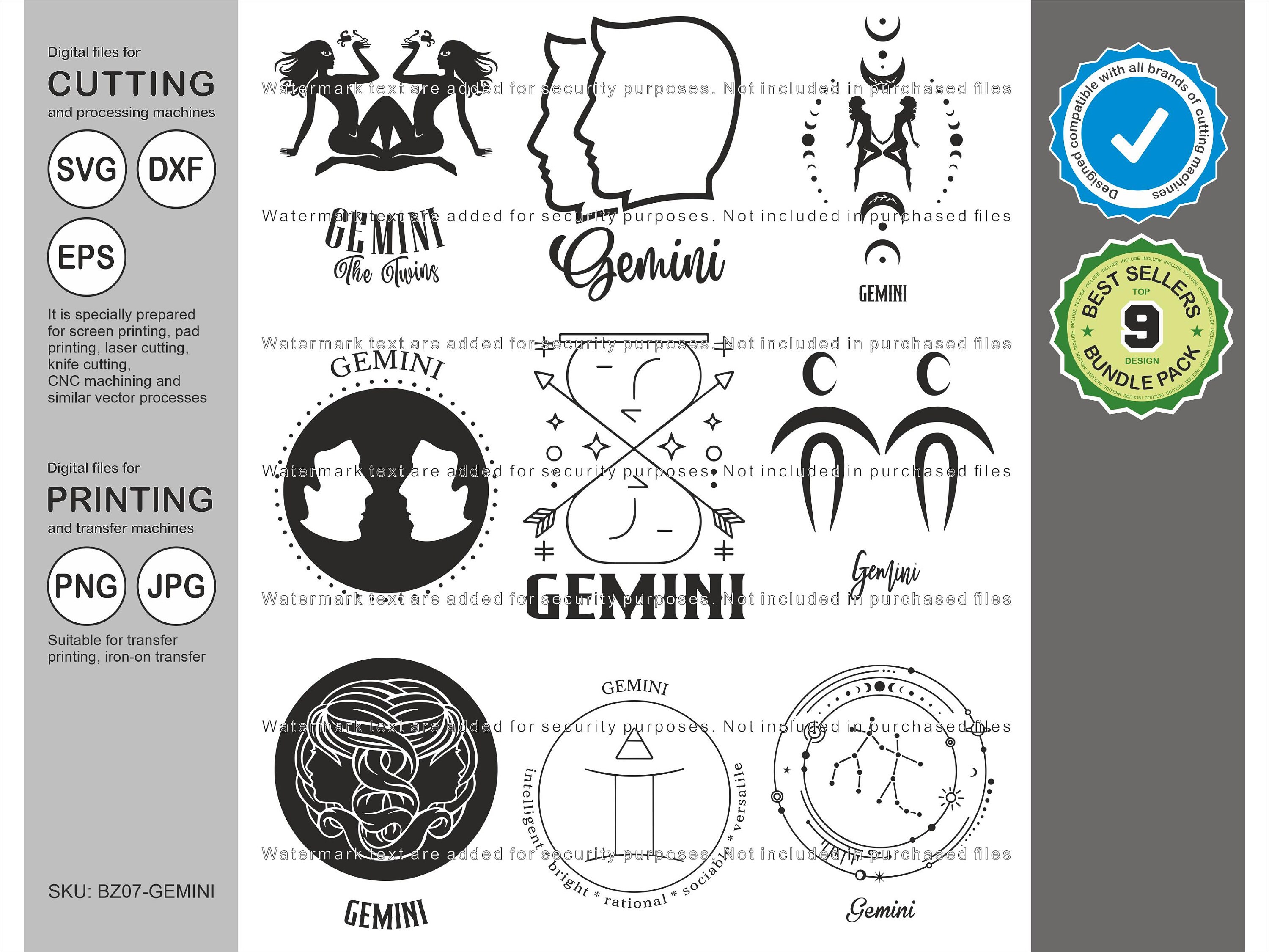 Gemini Svg Twins Zodiac Symbol Svg Gemini Zodiac Sign Svg - Etsy