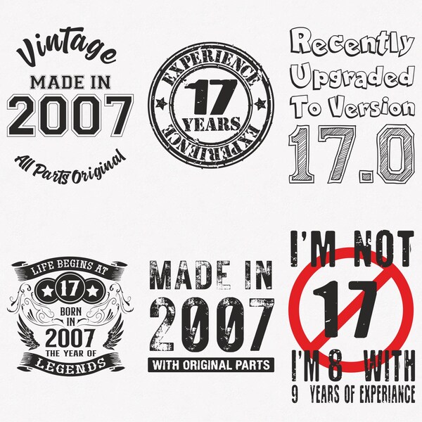 17th Birthday Svg - Etsy