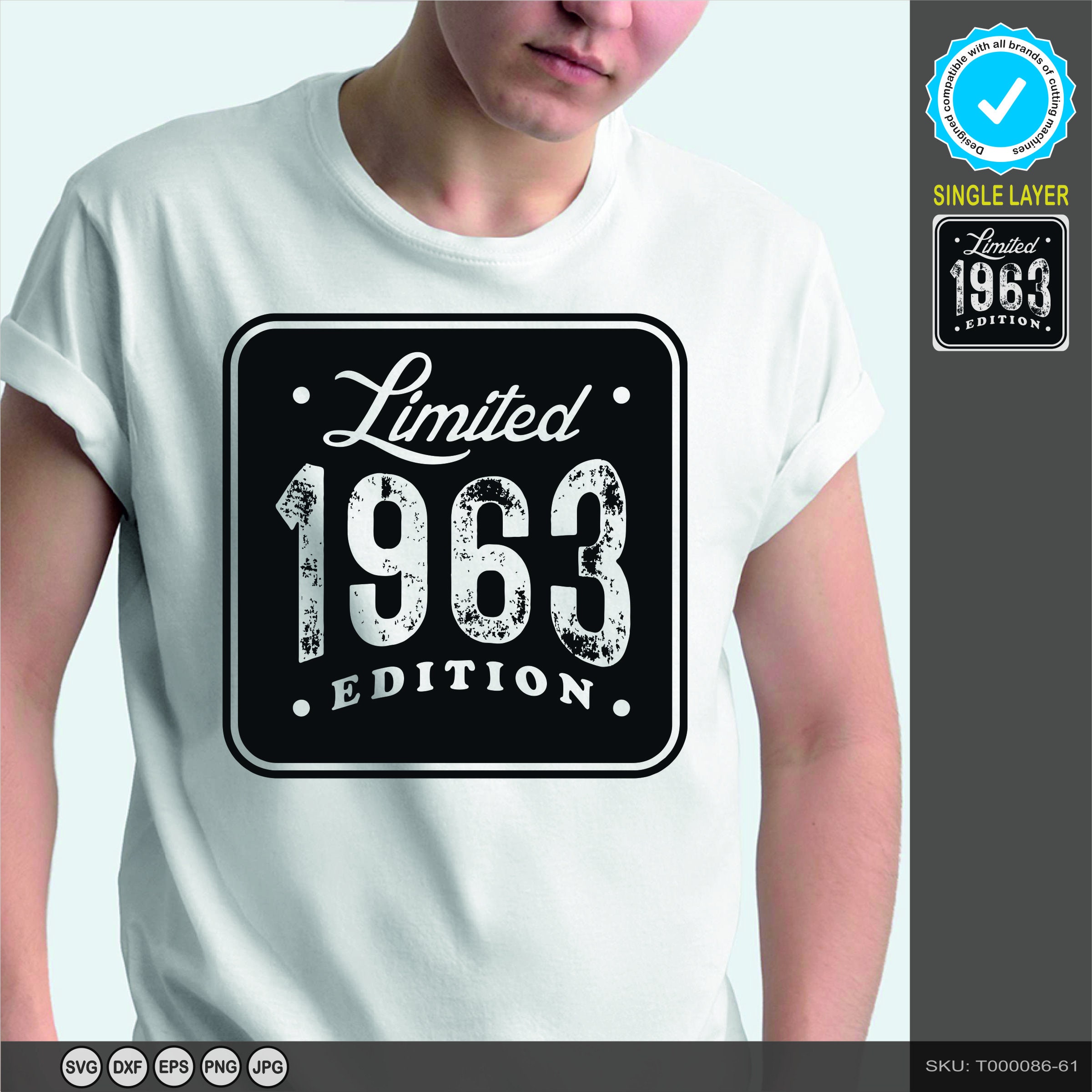 1963 Svg, 61st Birthday Svg, 6-pack 1963 Svg Bundle, Vintage 1963 Svg ...