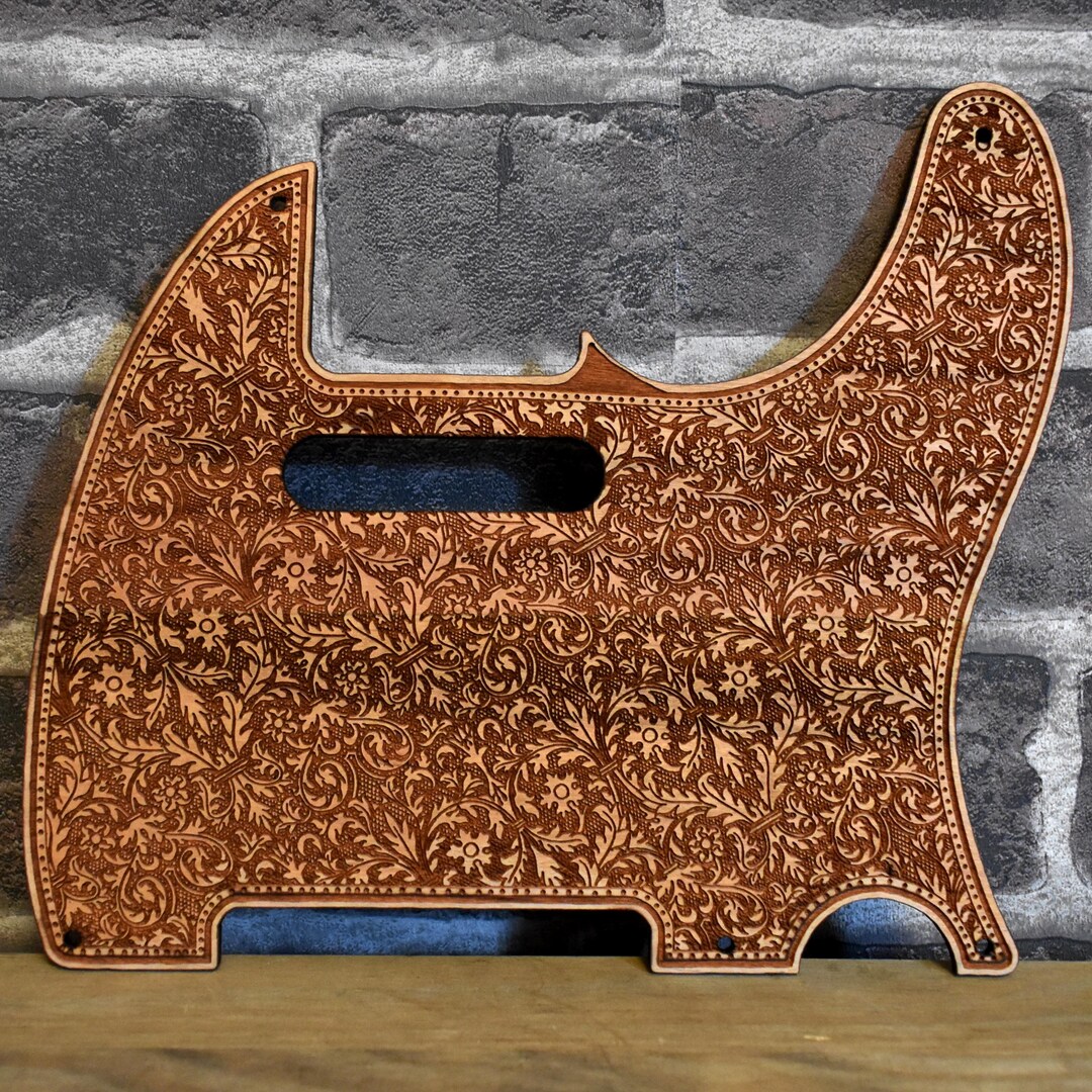 Flourish Pattern Telecast Pickguard - Laser Engraved Wooden ...