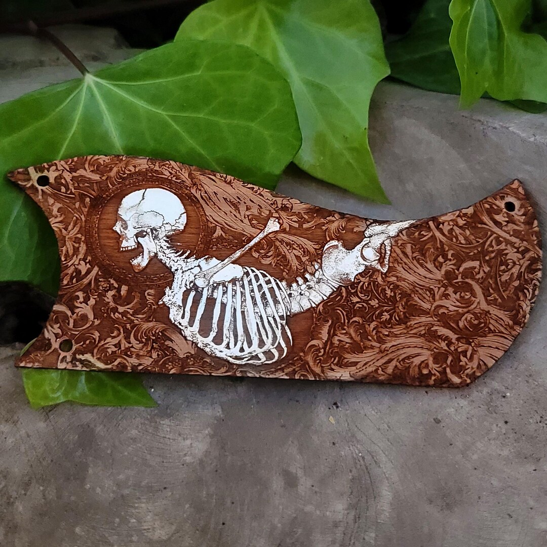 Custom Wooden Pickguard for Epiphone SG G-400 Pro - Skeleton Artwork ...