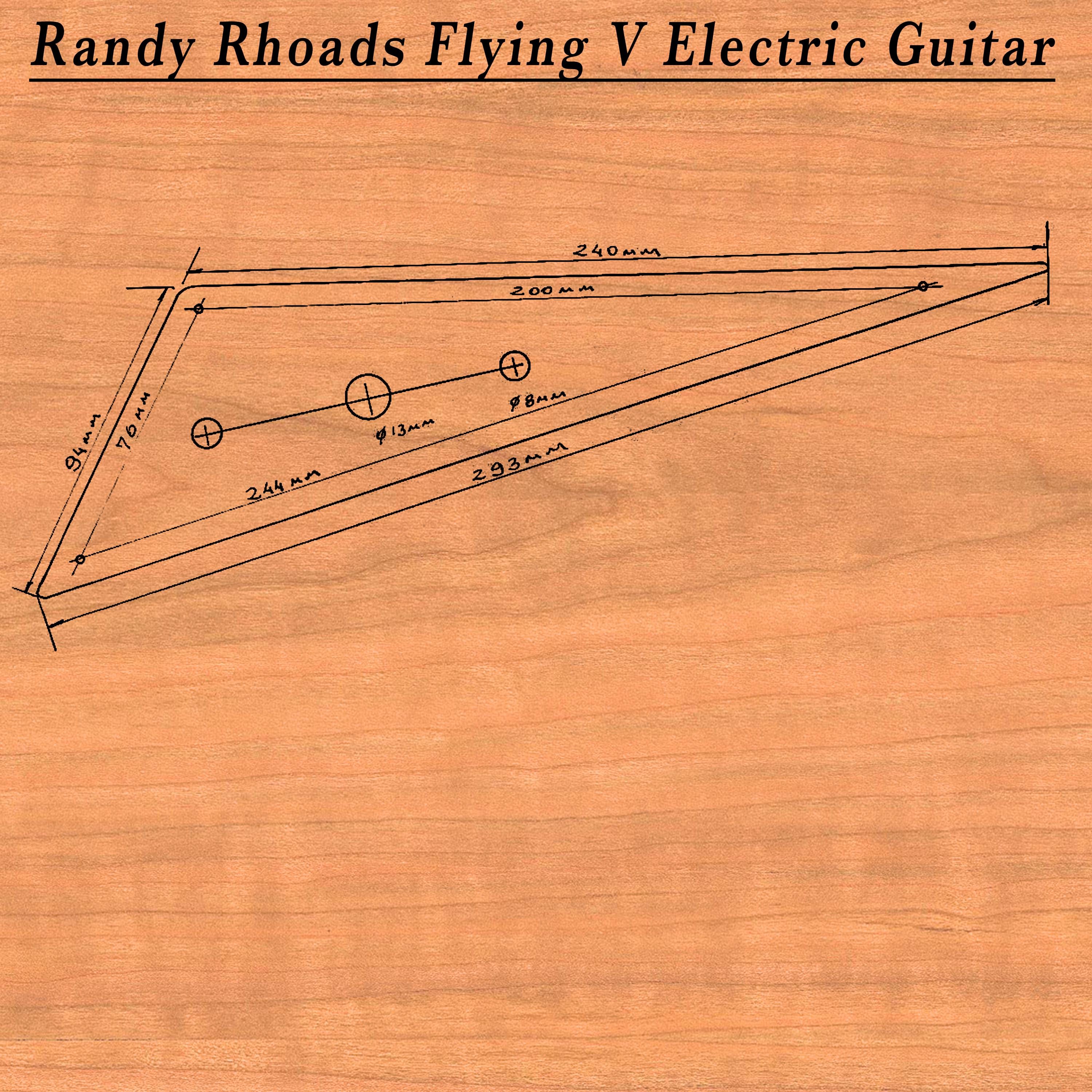 Randy Rhoads Flying V Guitar Pickguard: Laser Engraved Cherry Wood ...