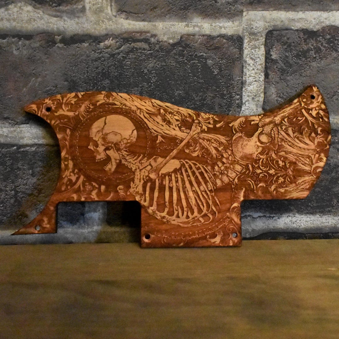 Custom Wooden Pickguard for Epiphone SG Special - Skeleton Artwork ...