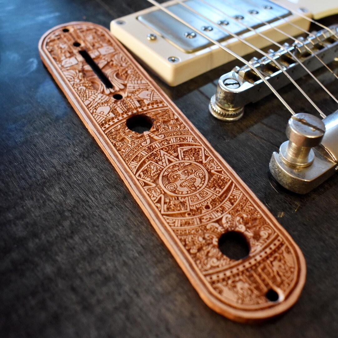Telecaster Guitar Control Plate | Aztec Wood Engraved - Etsy