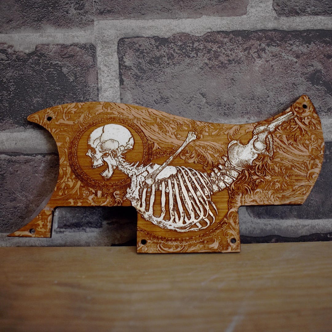 Custom Wooden Pickguard for Epiphone SG Special - Skeleton Artwork ...