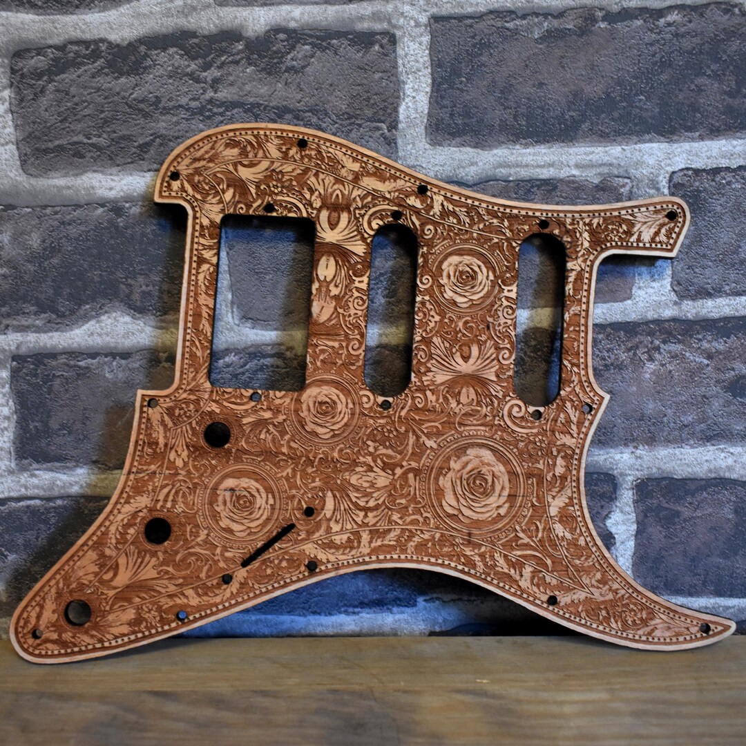 Wooden Pickguard for Y Pacifica EG 112V HSS Style Guitar Laser Engraved ...