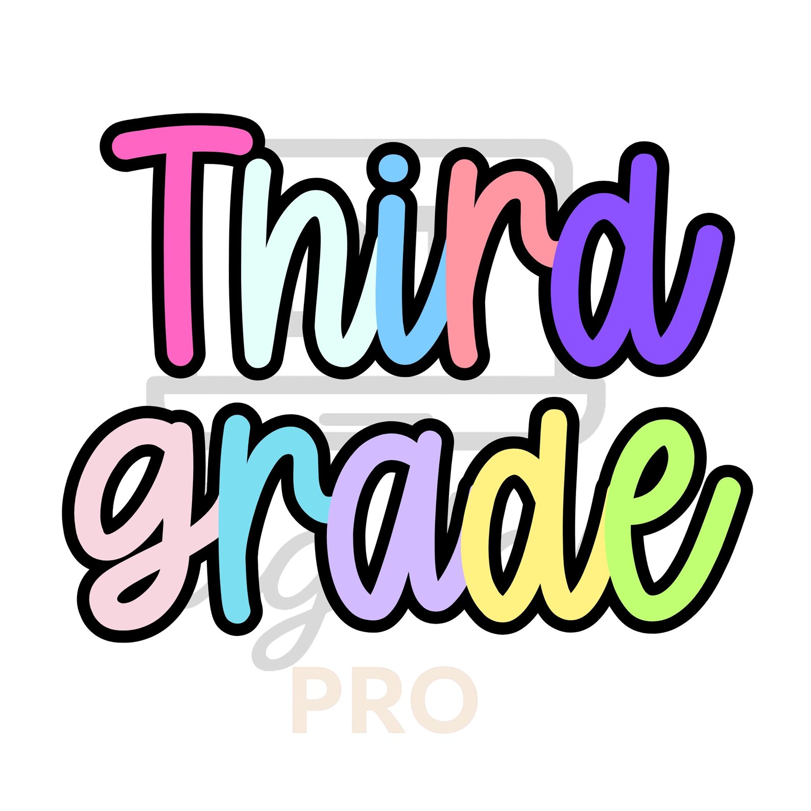 Third Grade Rainbow Shirt Design | Sublimation Clipart (digital ...