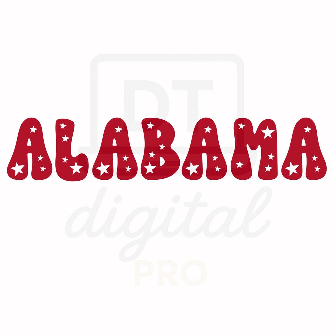 Alabama Stars Retro Design | Red White State PNG JPG (digital Download ...