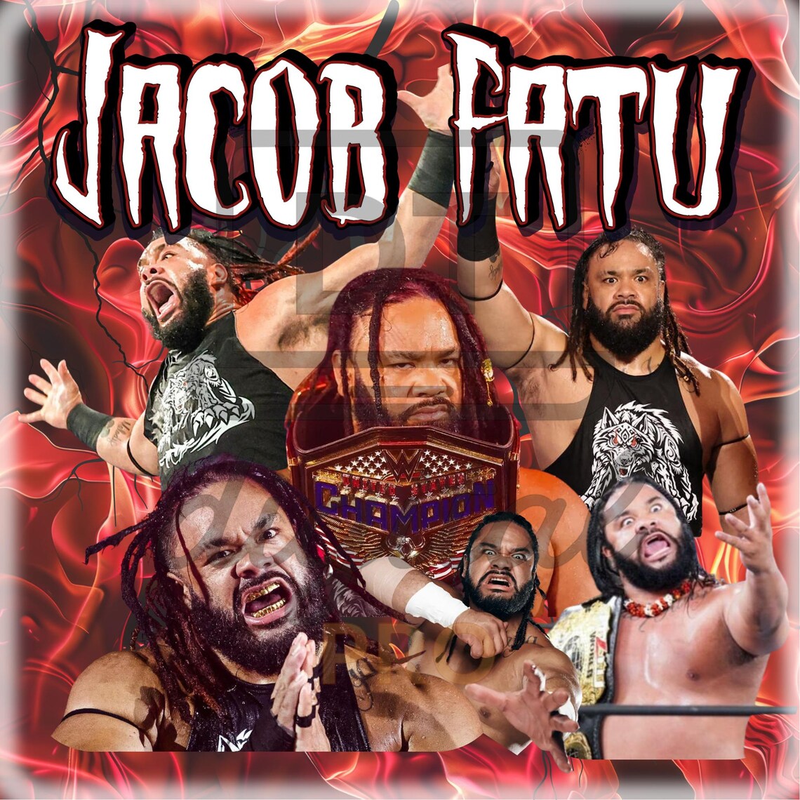 Pro Wrestling Design | Samoan Wrestler Collage (PNG, JPG) |professional ...