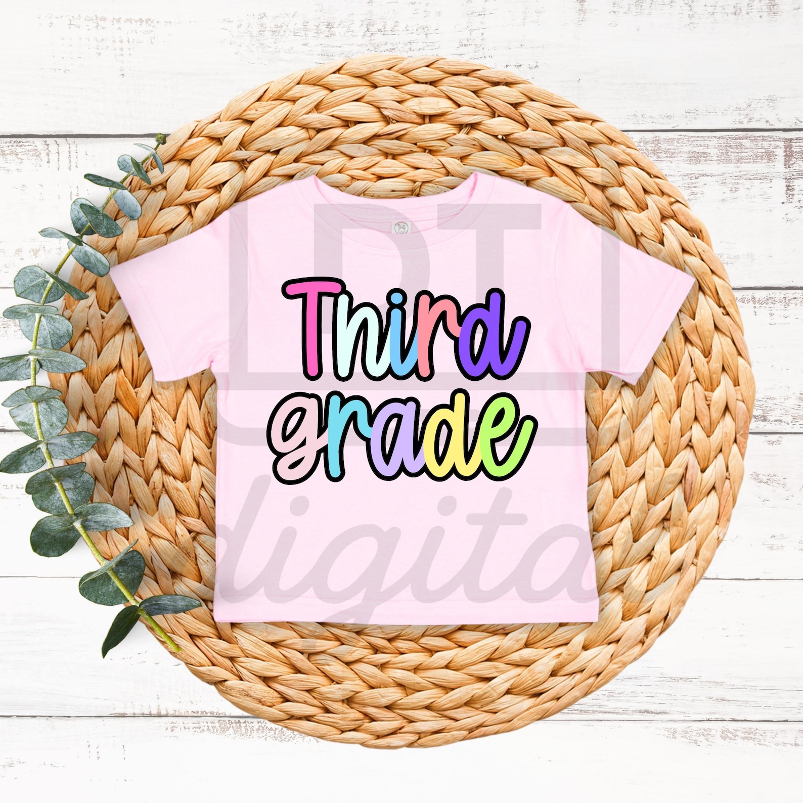 Third Grade Rainbow Shirt Design | Sublimation Clipart (digital ...