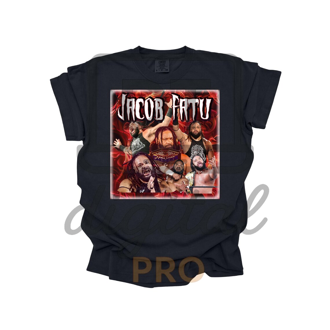 Pro Wrestling Design | Samoan Wrestler Collage (PNG, JPG) |professional ...
