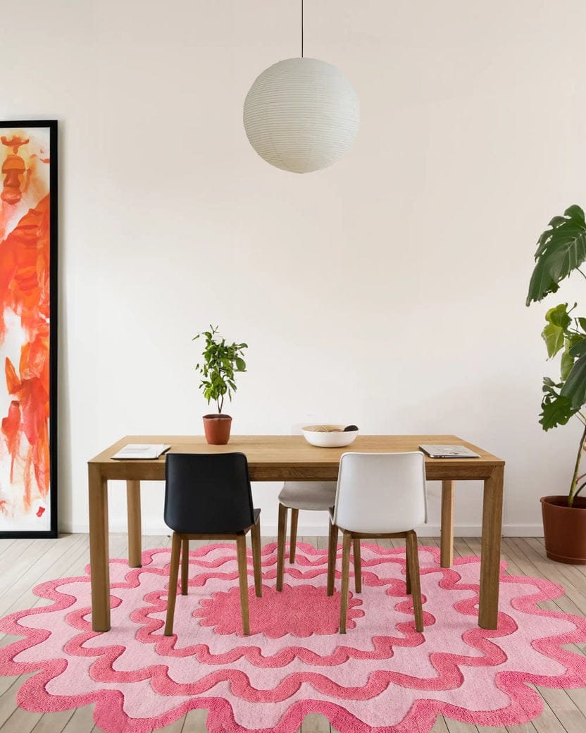 Hand Tufted Light Pink Dark Pink Area Rug 100% Woolen Carpet - Etsy