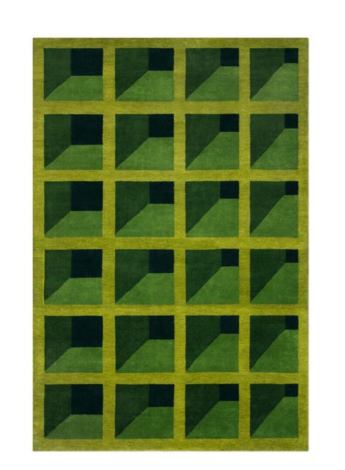 Hand Tufted Wool Rug, Modern Green Wool Rug, Large Area Tufted Rug, - Etsy