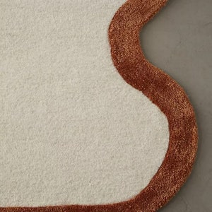 Irregular New Wave Shape Design Pattern, Hand Tufted Wool Viscose Area ...