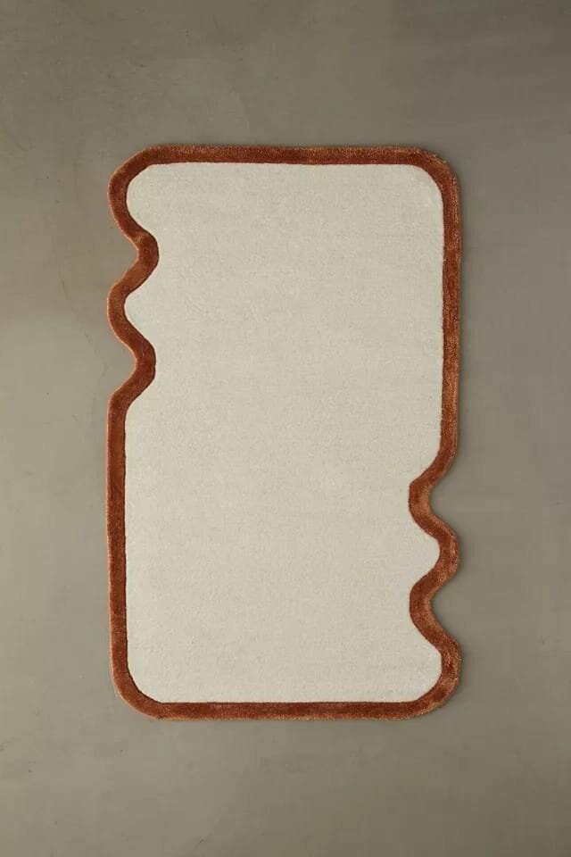 Irregular New Wave Shape Design Pattern, Hand Tufted Wool Viscose Area ...