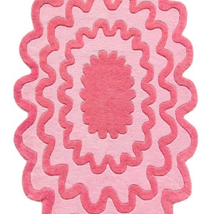 Hand Tufted Light Pink Dark Pink Area Rug 100% Woolen Carpet - Etsy