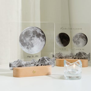 Custom Moon Night Light, Personalized Lunar Memorial Gift the Night We ...