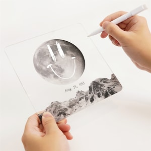 Custom Moon Night Light, Personalized Lunar Memorial Gift the Night We ...