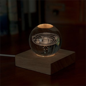 Custom Planet Night Light, 3D Printed Solar System Lamp, Crystal Ball ...
