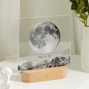Custom Moon Night Light, Personalized Lunar Memorial Gift the Night We ...