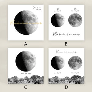 Custom Moon Night Light, Personalized Lunar Memorial Gift the Night We ...