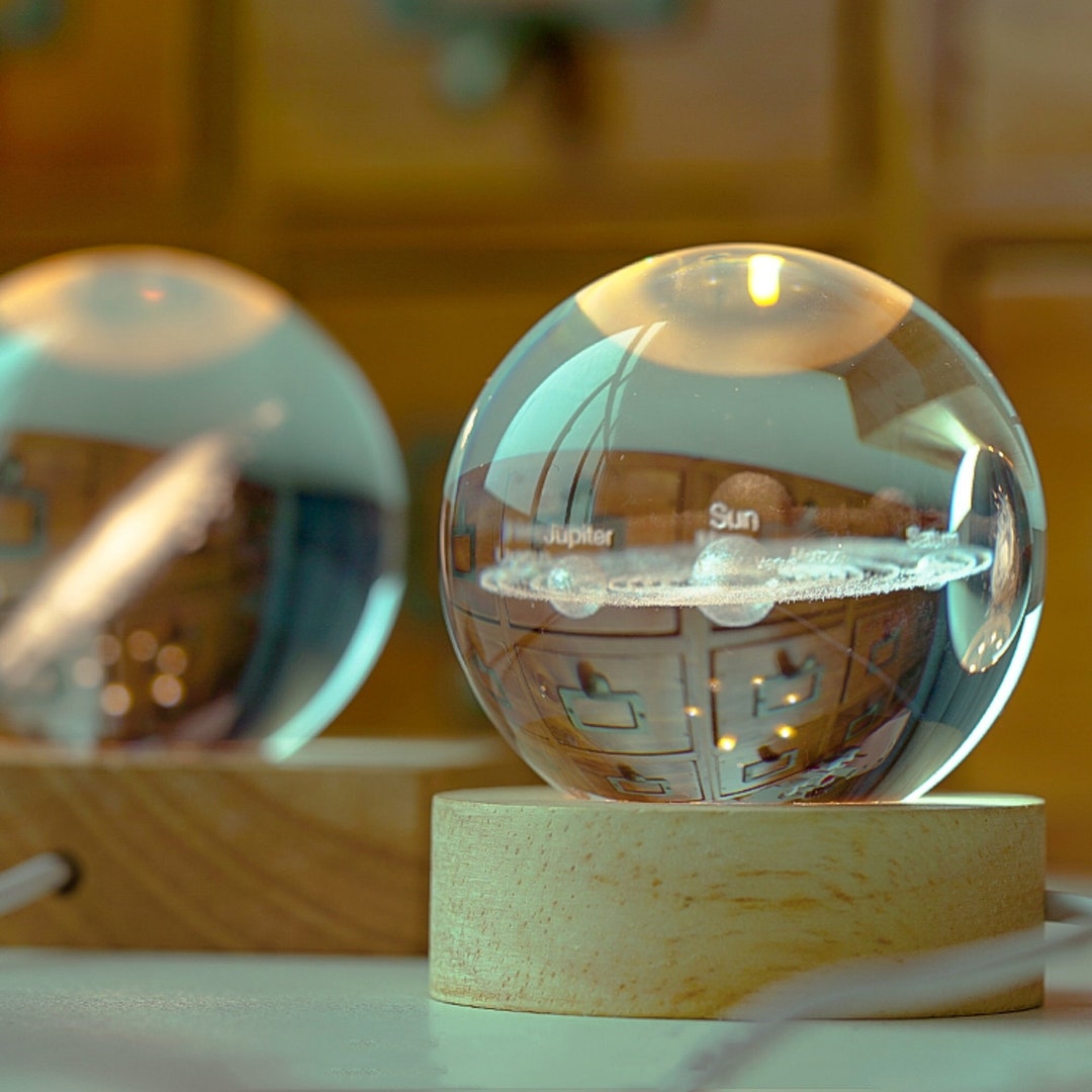 Custom Planet Night Light, 3D Printed Solar System Lamp, Crystal Ball ...