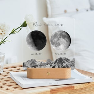 Custom Moon Night Light, Personalized Lunar Memorial Gift the Night We ...