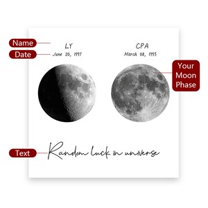 Custom Moon Night Light, Personalized Lunar Memorial Gift the Night We ...