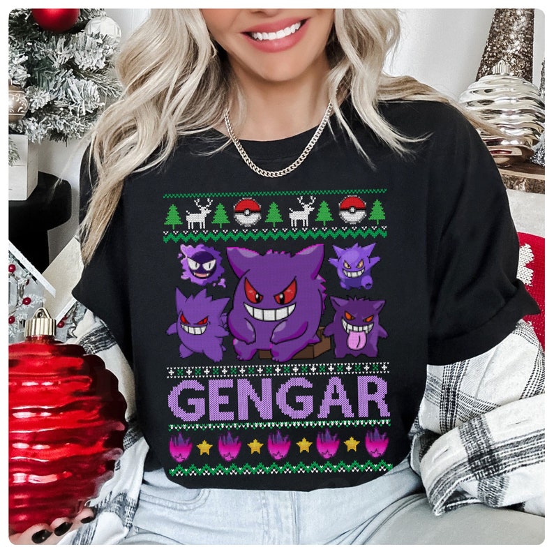 Gengar Ugly Christmas Sweater Gengar Sweatshirt Gastly - Etsy