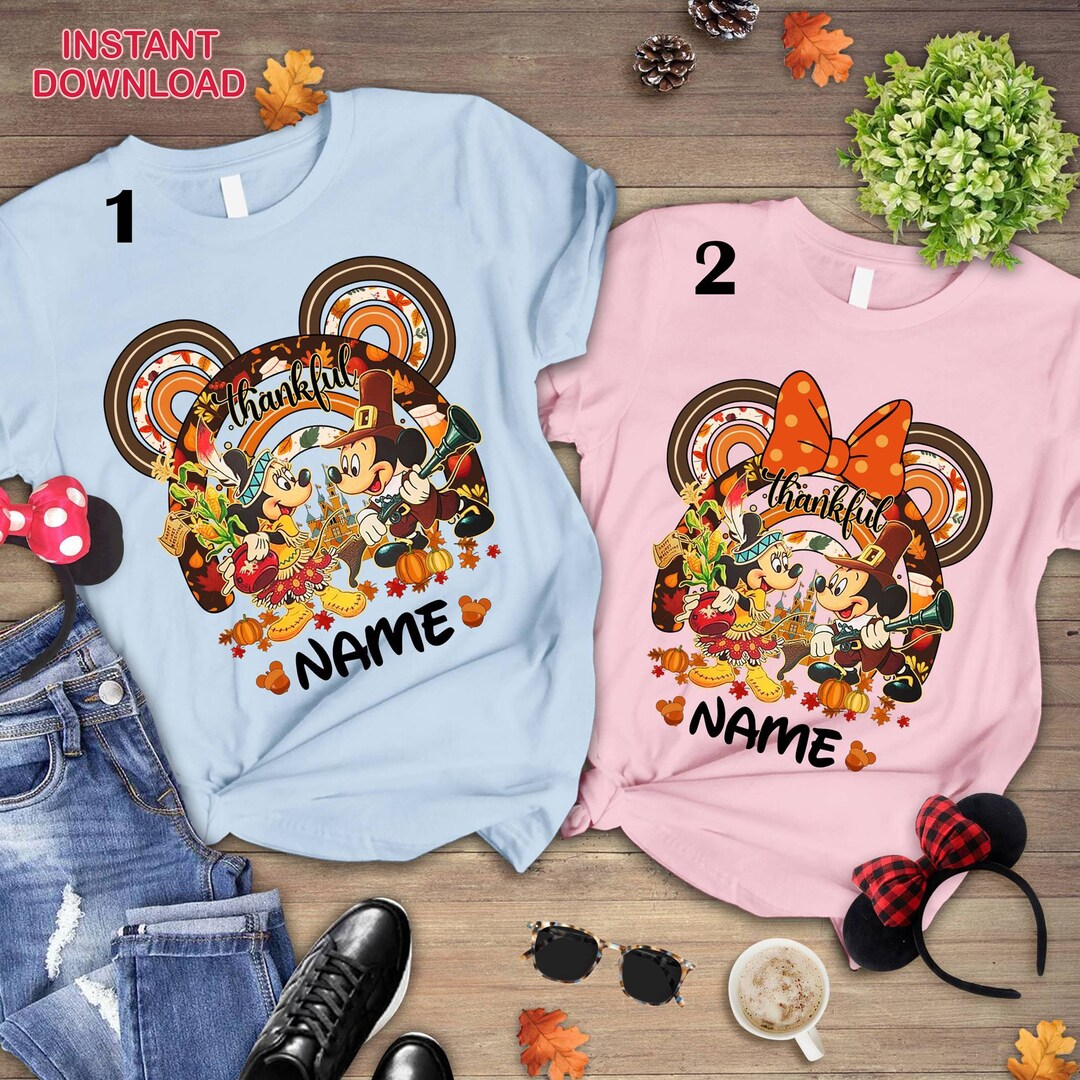 Custom Mickey Minnie Thanksgiving Png Disneyland Thanksgiving Png File ...