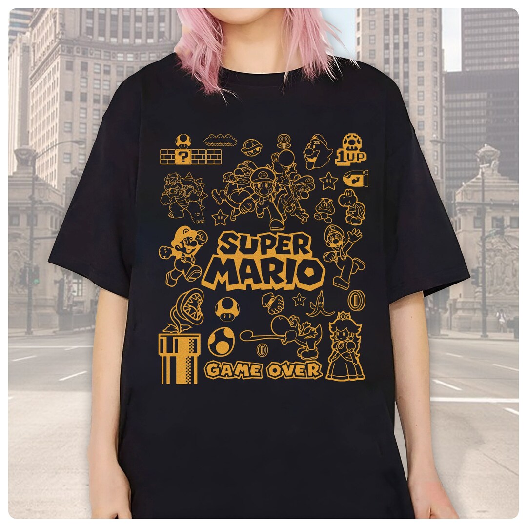Super Mario Doodle Art Shirt Vintage Super Mario Shirt Super Mario ...