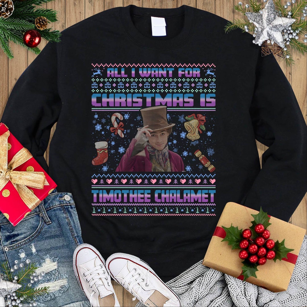 Willy Wonka Ugly Christmas Sweater All I Want for Christmas - Etsy