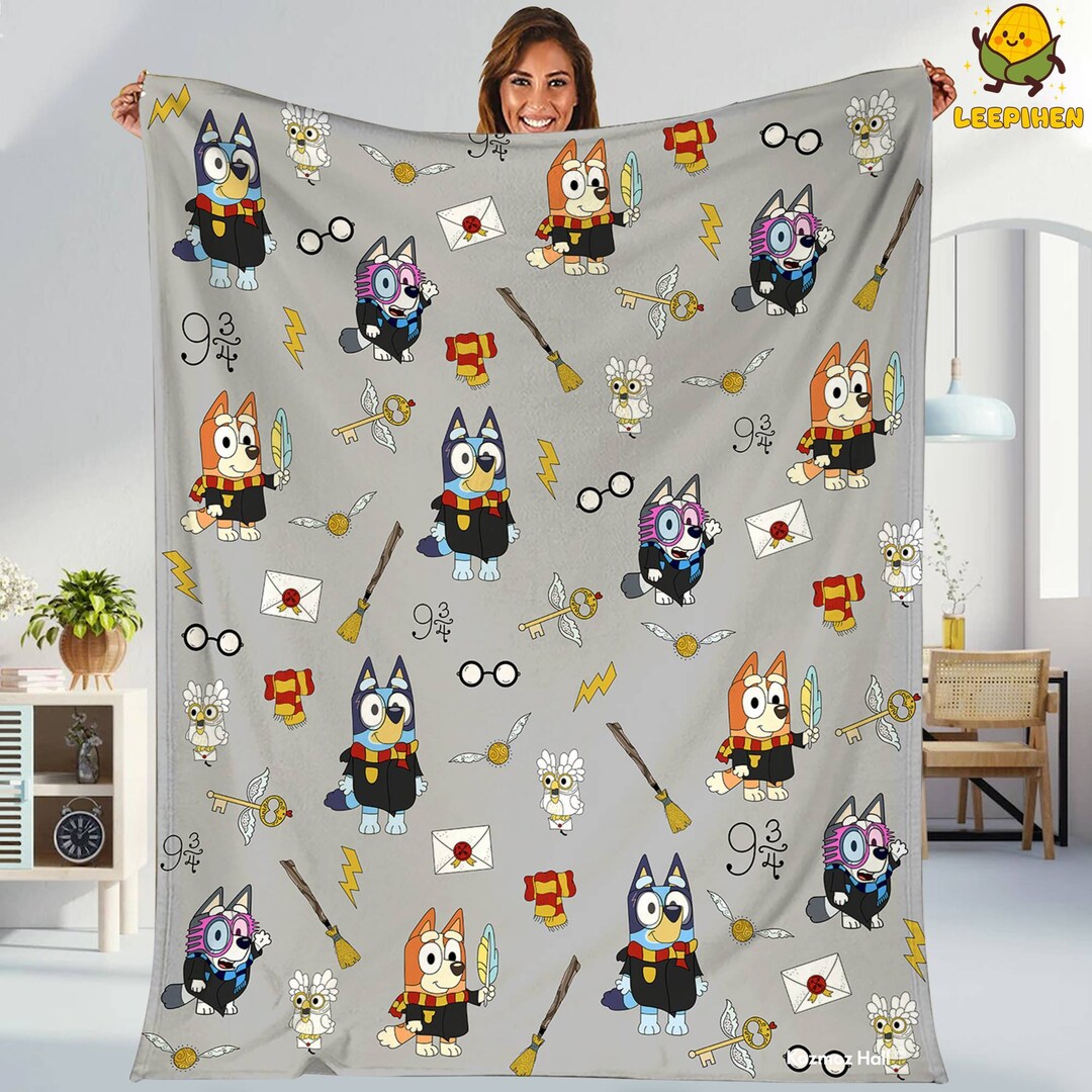 Bluey Wizard Blanket Bluey Wizard School Blanket Bluey Bingo Birthday ...