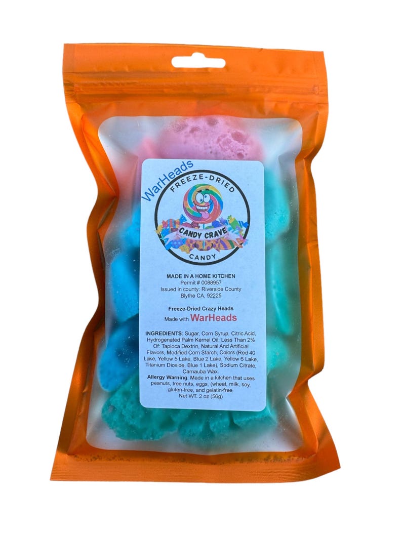 Freeze Dried Candy- Crazy-heads, Warheads - Etsy