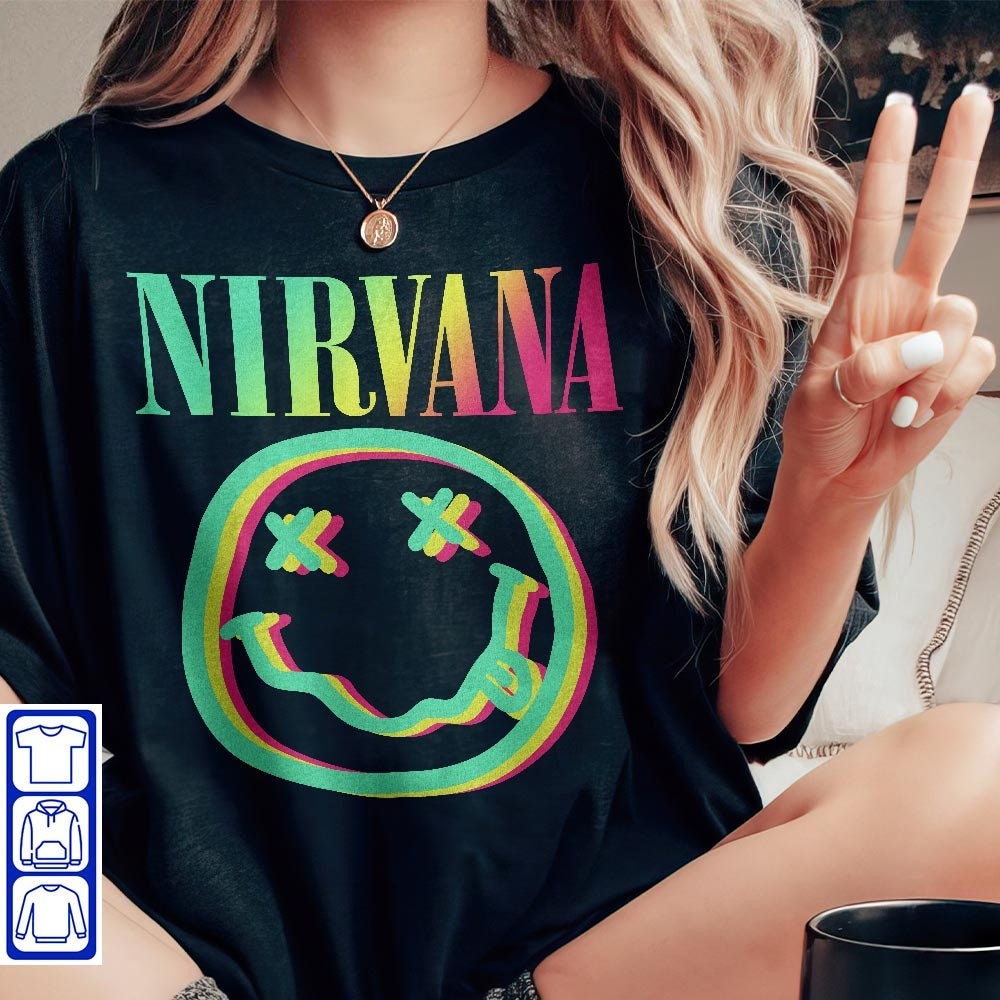 Nirvana Smiley Face Shirt 2023, Nirvana Smiley Face Crewneck, Nirvana ...