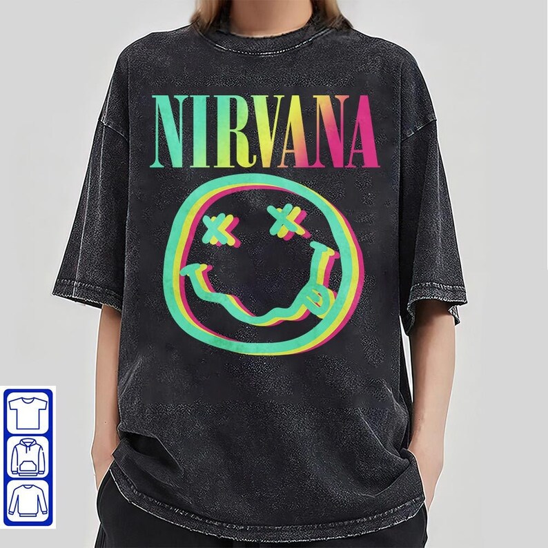 Nirvana Smiley Face Shirt 2023, Nirvana Smiley Face Crewneck, Nirvana ...