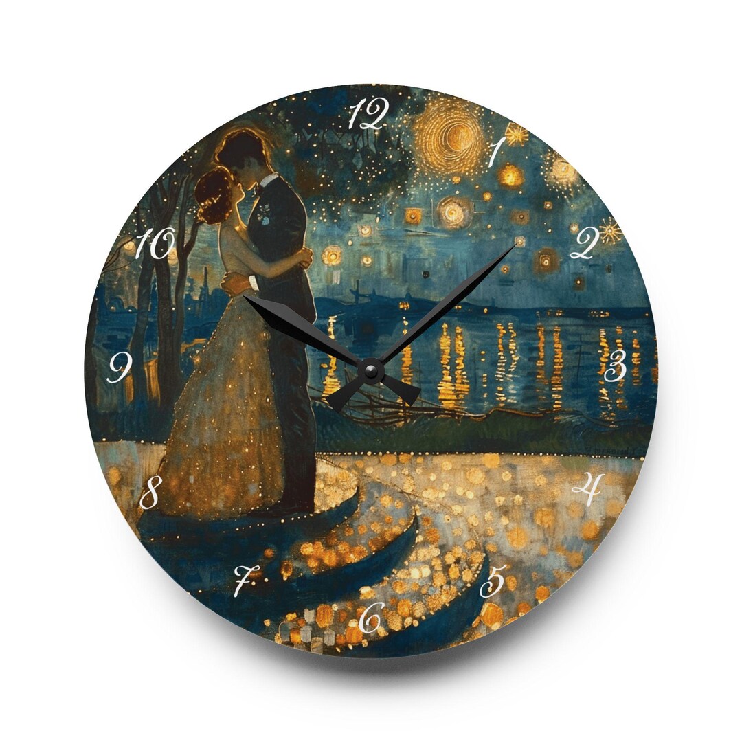 Kissing Couple Acrylic Wall Clock, First Christmas Married Gift - Etsy