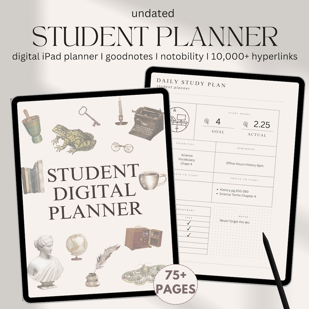 Student Planner Digital, Goodnotes Planner Undated, Digital Academic ...